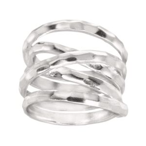 silpada 'wrapped up' overlapping textured band ring in sterling silver, size 6, size 6