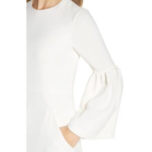 Jill Jill Stuart Women's Cocktail Dress with Front Slit and Bell Sleeves, Off/White, 2