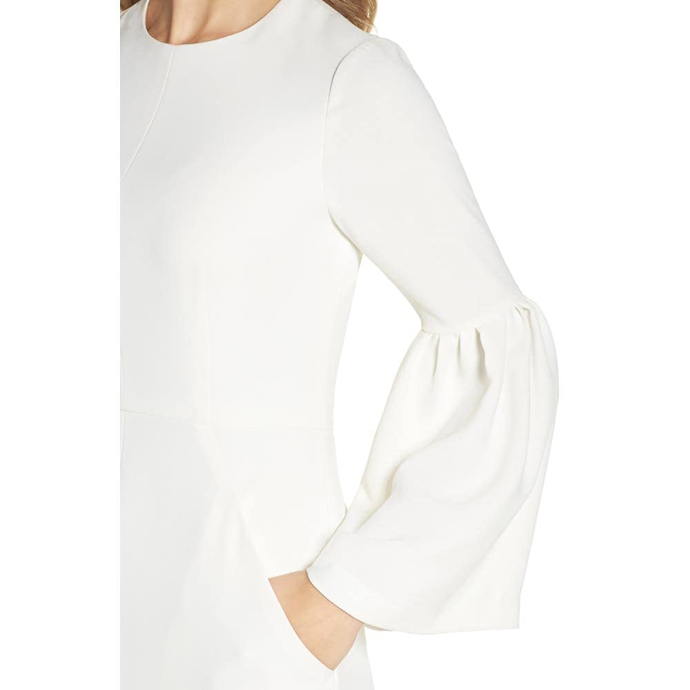 Jill Jill Stuart Women's Cocktail Dress with Front Slit and Bell Sleeves, Off/White, 2