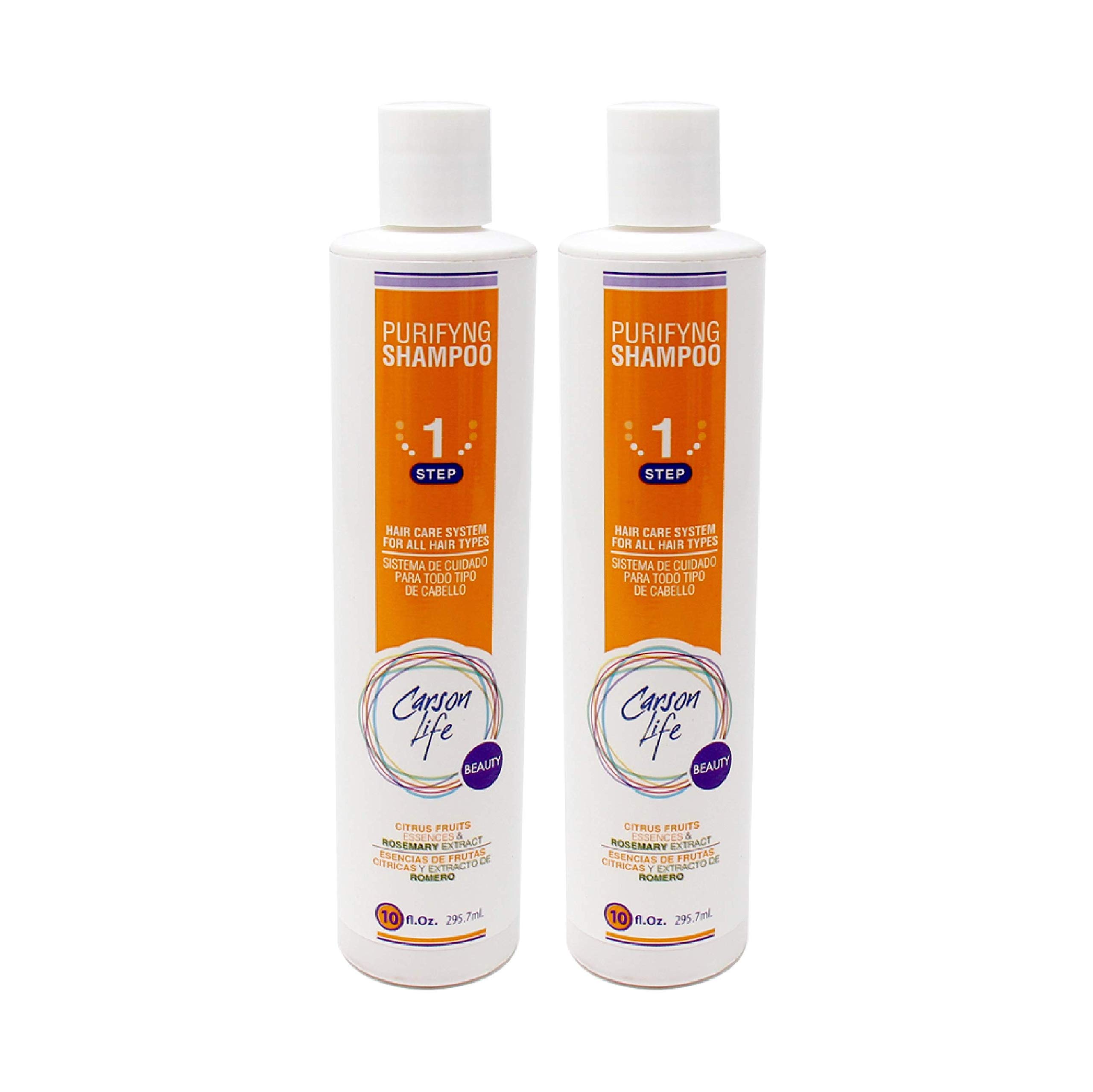 Carson Life Purifying Shampoo 2 Pack For All Hair Types - 20 Oz - Made with Fruits and Herbs Extracts - Energize and Stimulate hair - Helps Prevent Hair Loss and Dandruff - Made In The USA