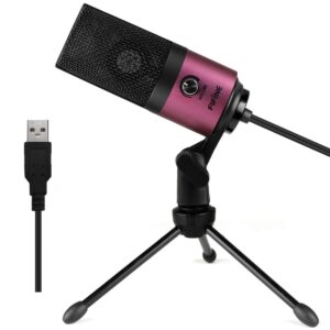 fifine usb podcast condenser microphone recording on laptop, no need sound card interface and phantom power-k669