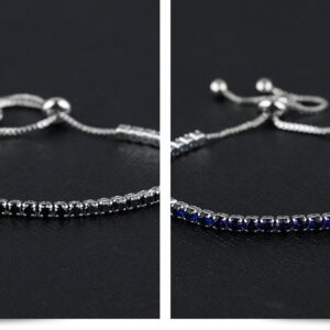 MONIYA Adjustable Women Cubic Zirconia Tennis Bracelet Wedding Engagement Simulated Birthstone Jewelry