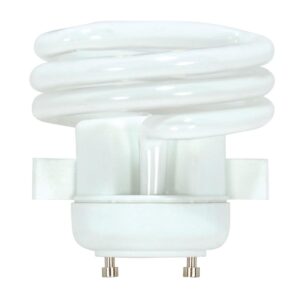 satco s8228 18 watt (75 watt) 1100 lumens squat spiral cfl soft white 2700k gu24 base light bulb by satco