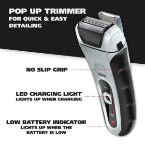 Wahl Speed Shave, Rechargeable Lithium Ion Wet/Dry Waterproof Facial Hair Shaver With Speedflex Precision Foils - Model 7061-500