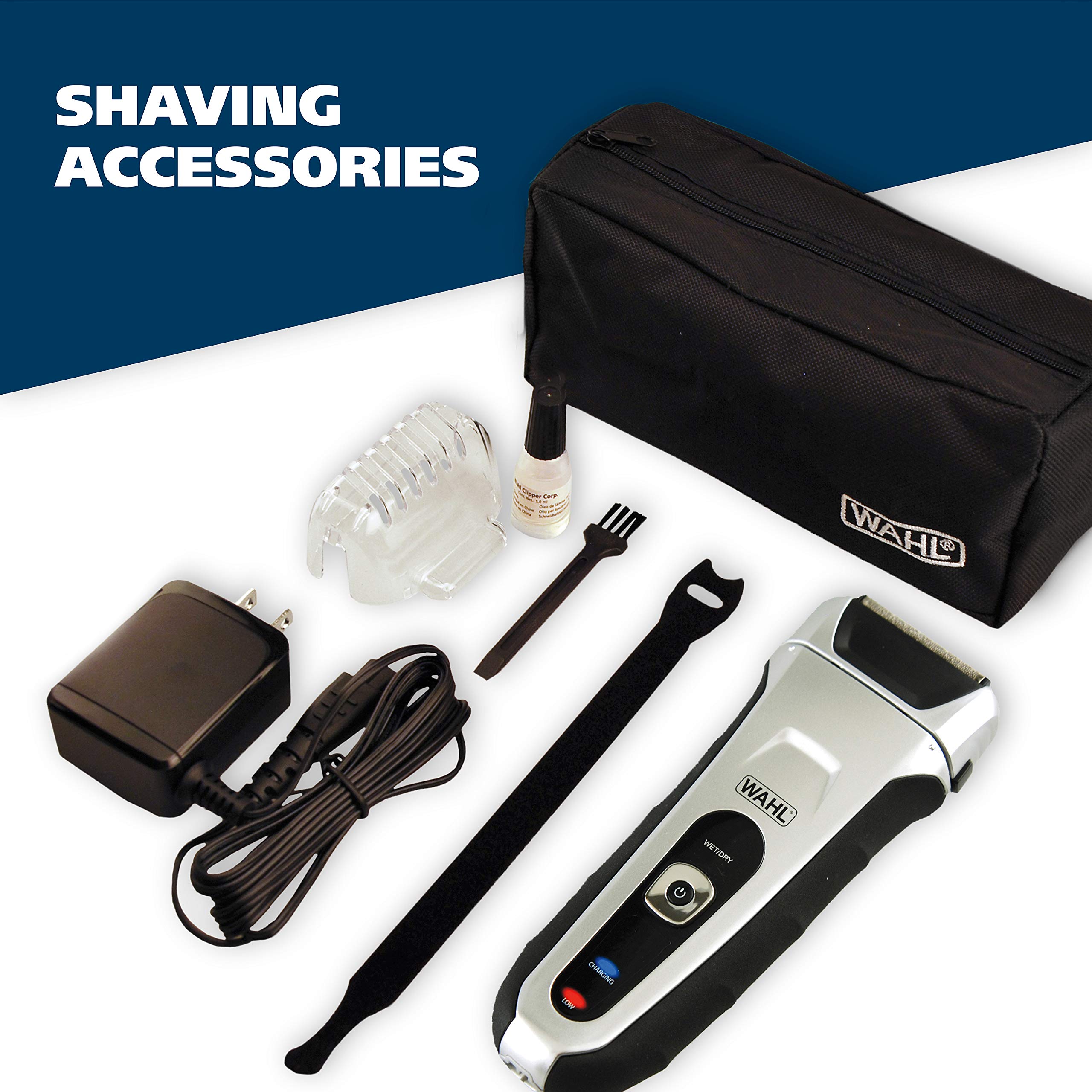 Wahl Speed Shave, Rechargeable Lithium Ion Wet/Dry Waterproof Facial Hair Shaver With Speedflex Precision Foils - Model 7061-500