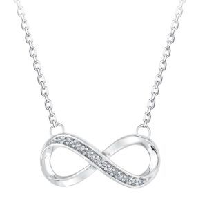 fervent infinity necklace - crystal lab-simulated cubic zirconia (cz) [ultra clear like diamonds]