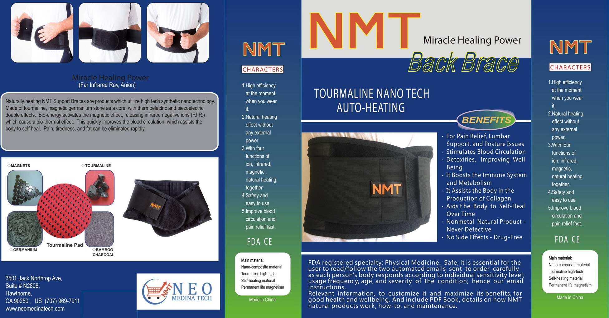 Back Brace by NMT ~ Lumbar Support Black Belt ~ Posture Corrector ~ Pain Relief from Arthritis, Sciatica, Scoliosis, Backache, Slipped Disc, Hernia, Spinal Stenosis ~ Injury Prevention ~ 4 Adjustable