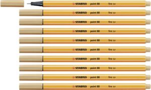 fineliner - stabilo point 88 - pack of 10 - light ochre