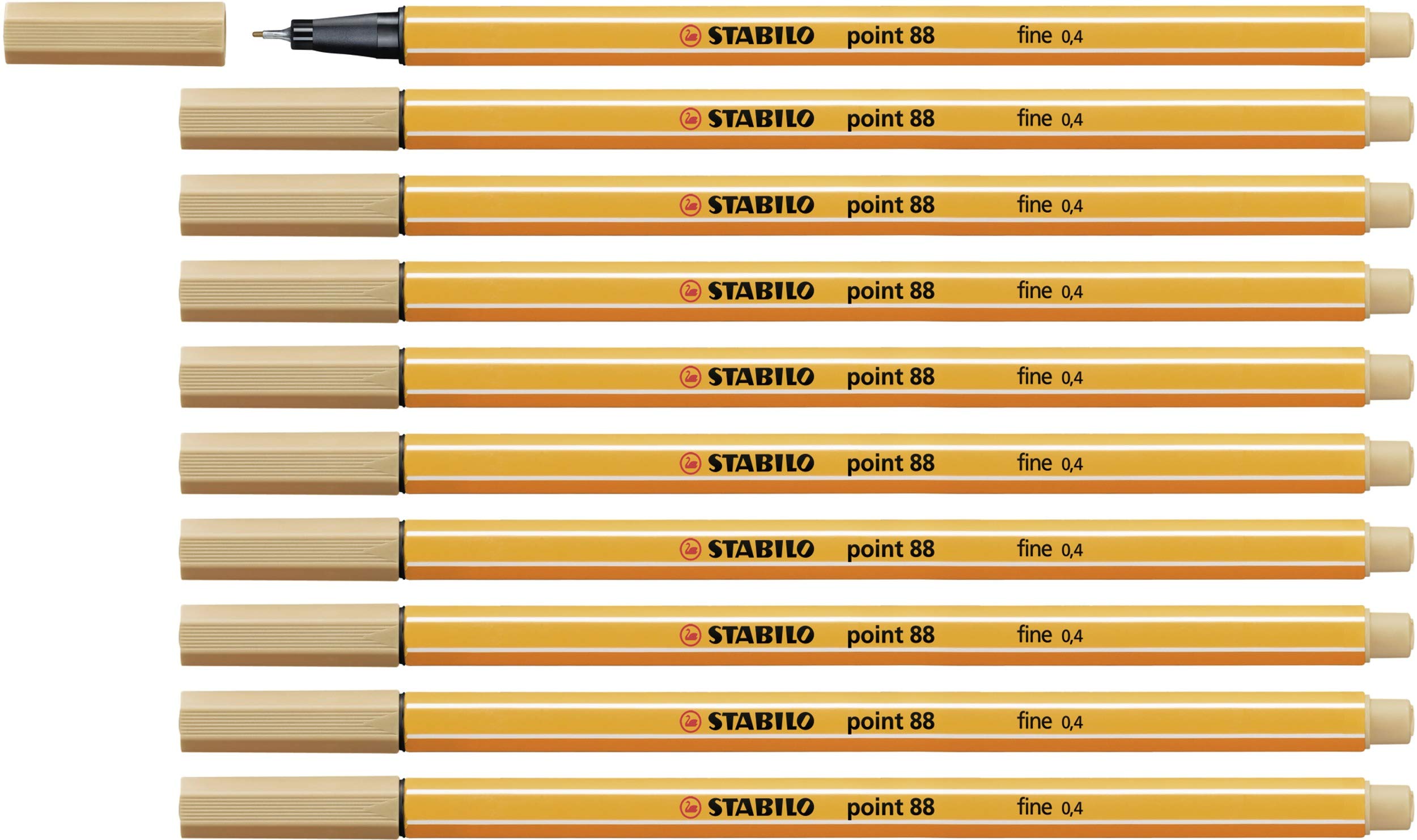 Fineliner - STABILO Point 88 - Pack of 10 - Light Ochre