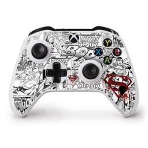 skinit decal gaming skin compatible with xbox one s controller - officially licensed warner bros superman comic logo in red design