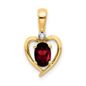 jewels by lux 14k yellow gold diamond & garnet pendant