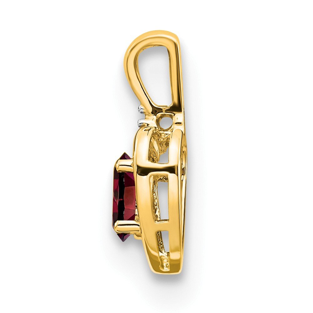 Jewels By Lux 14K Yellow Gold Diamond & Garnet Pendant