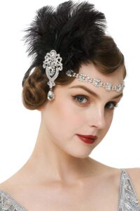 babeyond women's ostrish feather crystal headband feather headband flapper headpiece 1920s