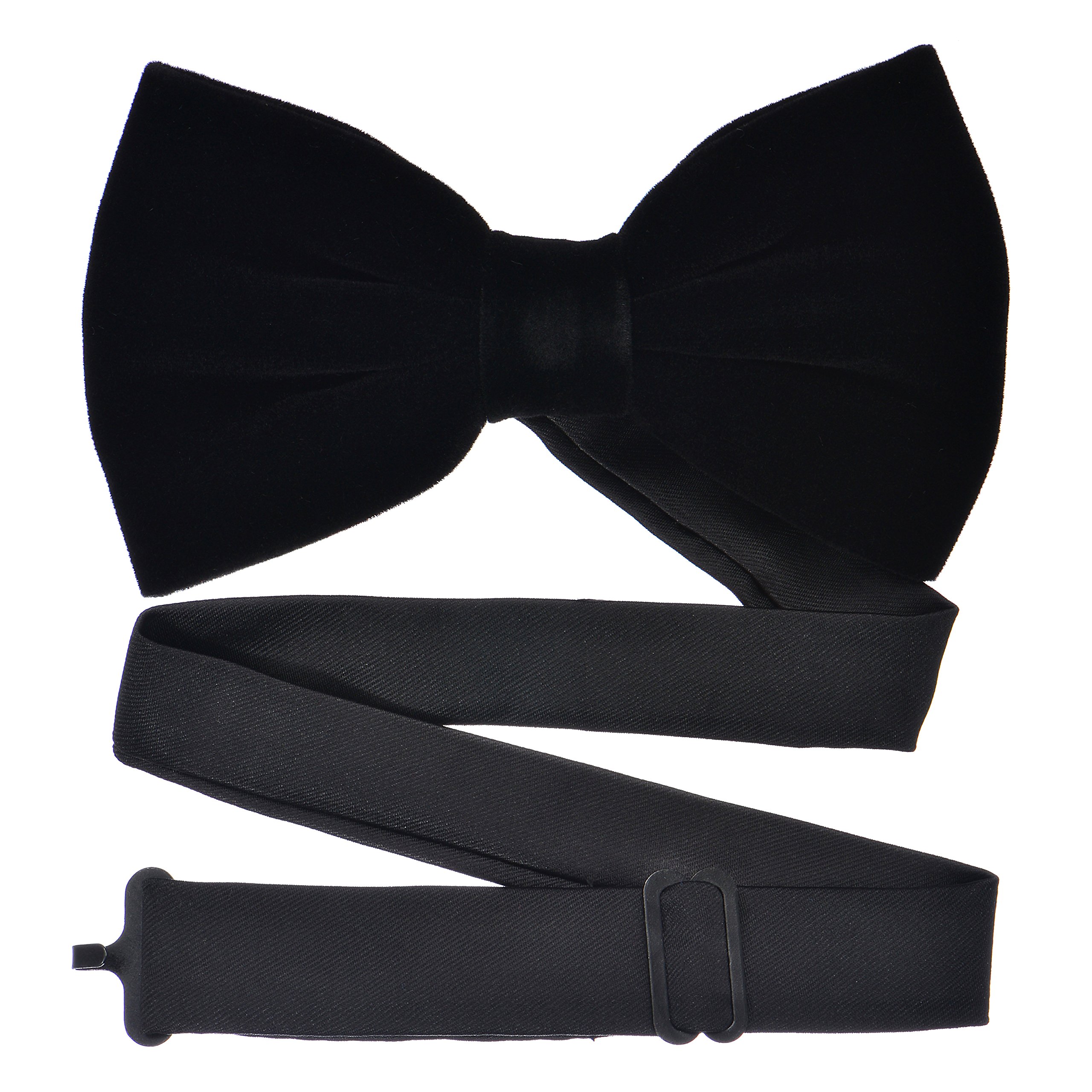 S.H. Churchill & Co. Velvet Bow Tie and Pocket Square Set- Black