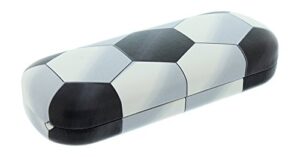 cal optix hard shell eyeglass case for boys & girls, kids small glasses case, soccer ball, small / medium