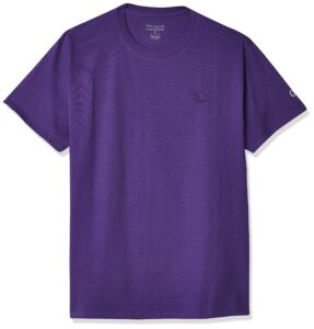 champion mens classic t-shirt, everyday tee for men, comfortable soft (reg. or big & tall), purple pr, small us