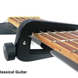 WINGO Wide Guitar Capo Fit for Acoustic Classical Electric Guitar, Bass, Mandolin, Banjos, Ukulele, Black