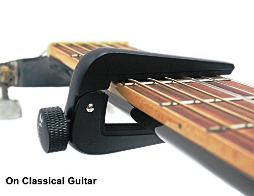 WINGO Wide Guitar Capo Fit for Acoustic Classical Electric Guitar, Bass, Mandolin, Banjos, Ukulele, Black