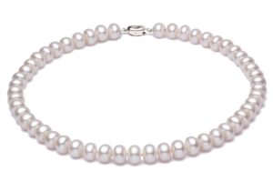 womens classic small pearl necklace 6mm white freshwater pearl necklace choker 16"