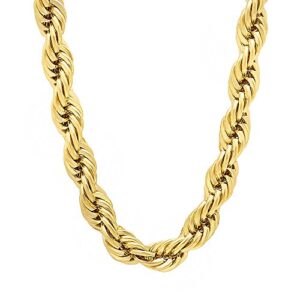 The Bling Factory 6.7mm 14k Yellow Gold Plated Twisted Rope Chain Necklace, 30 inches