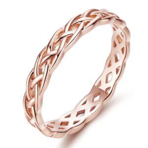 somen tungsten 925 sterling silver celtic knot eternity band ring rose gold engagement wedding band 4mm size 11