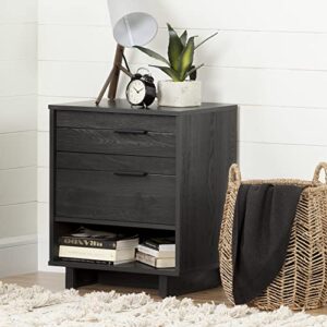 South Shore Fynn Nightstand with Cord Catcher, Gray Oak, 22.25 in x 16.5 in x 24.75 in (D x W x H)