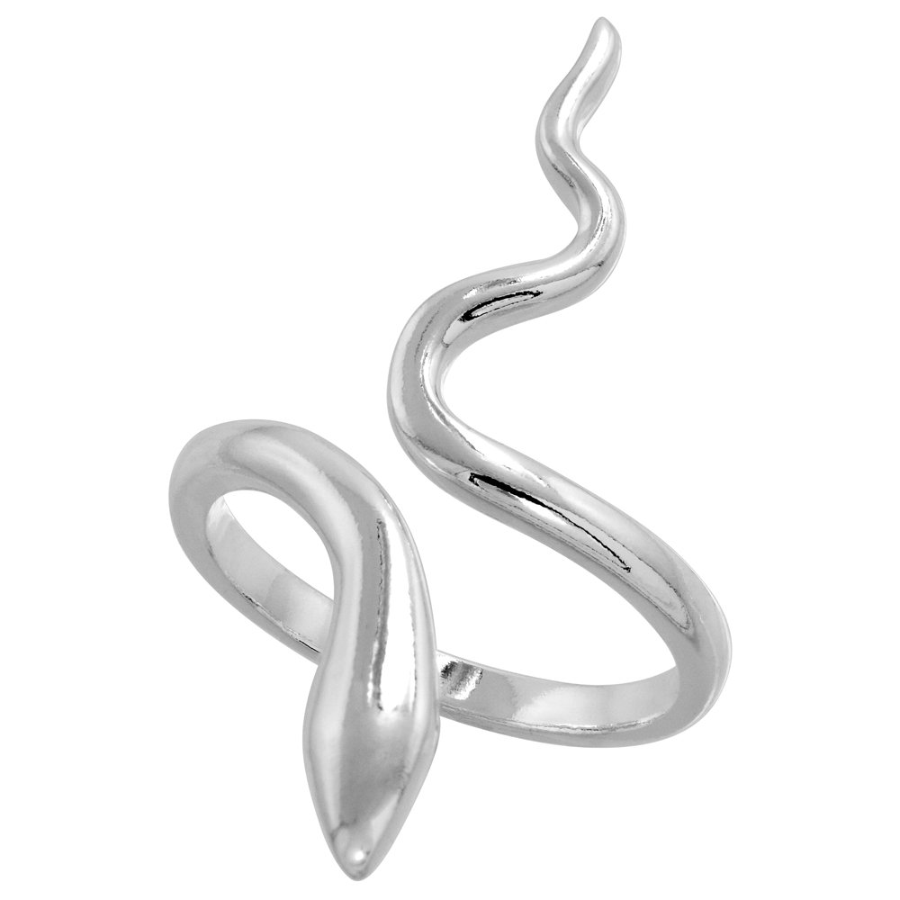 Sterling Silver Snake Ring High Polished, size 8.5