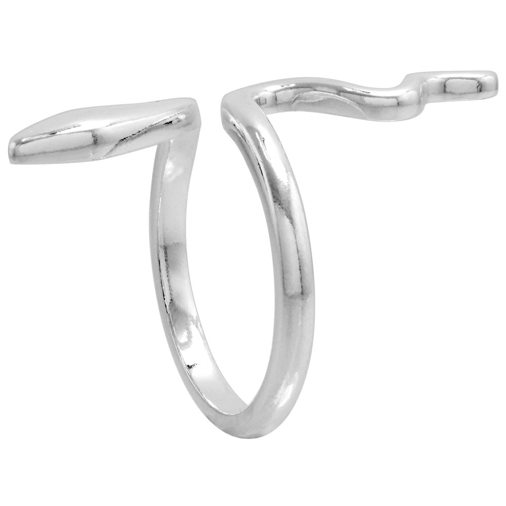 Sterling Silver Snake Ring High Polished, size 8.5