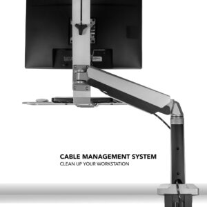 Mount-It! Sit Stand Workstation for Single Monitor and Keyboard - Height Adjustable Standing Desk Mount with Monitor Mount and Keyboard Tray