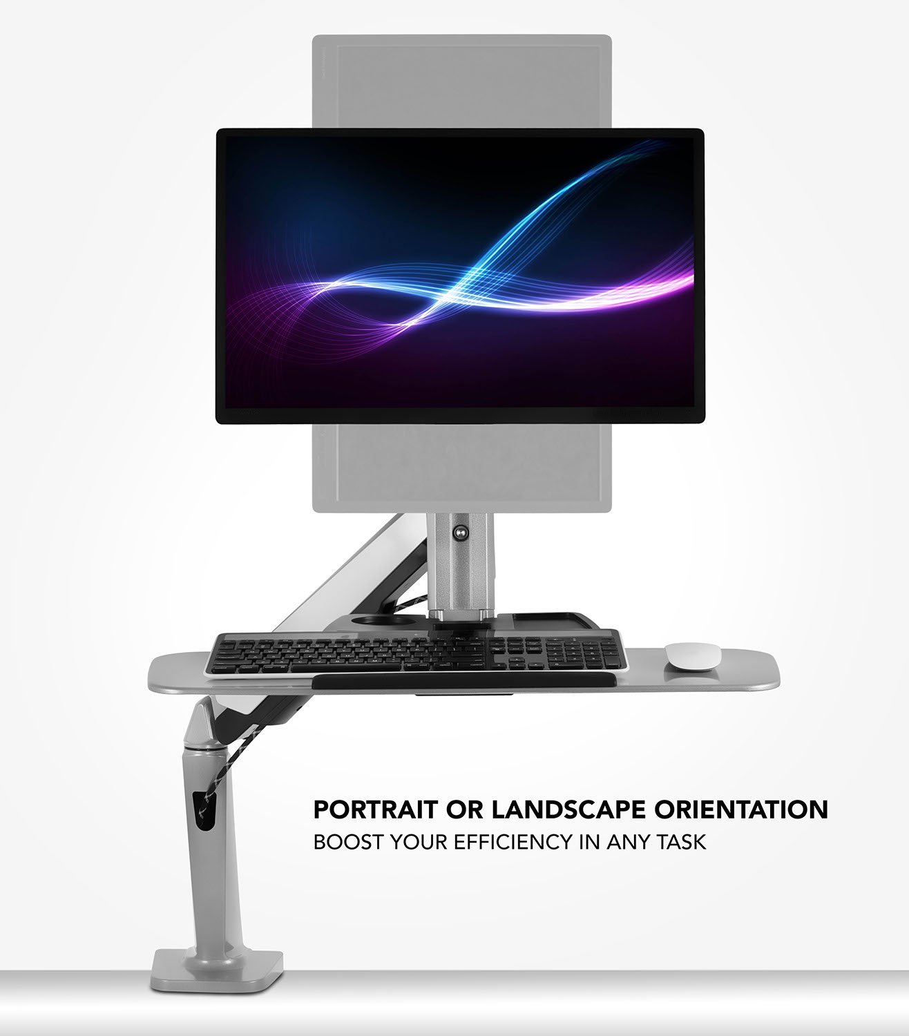 Mount-It! Sit Stand Workstation for Single Monitor and Keyboard - Height Adjustable Standing Desk Mount with Monitor Mount and Keyboard Tray