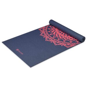 gaiam yoga mat classic print non slip exercise & fitness mat for all types of yoga, pilates & floor workouts, pink marrakesh, 4mm, 68"l x 24"w x 4mm thick