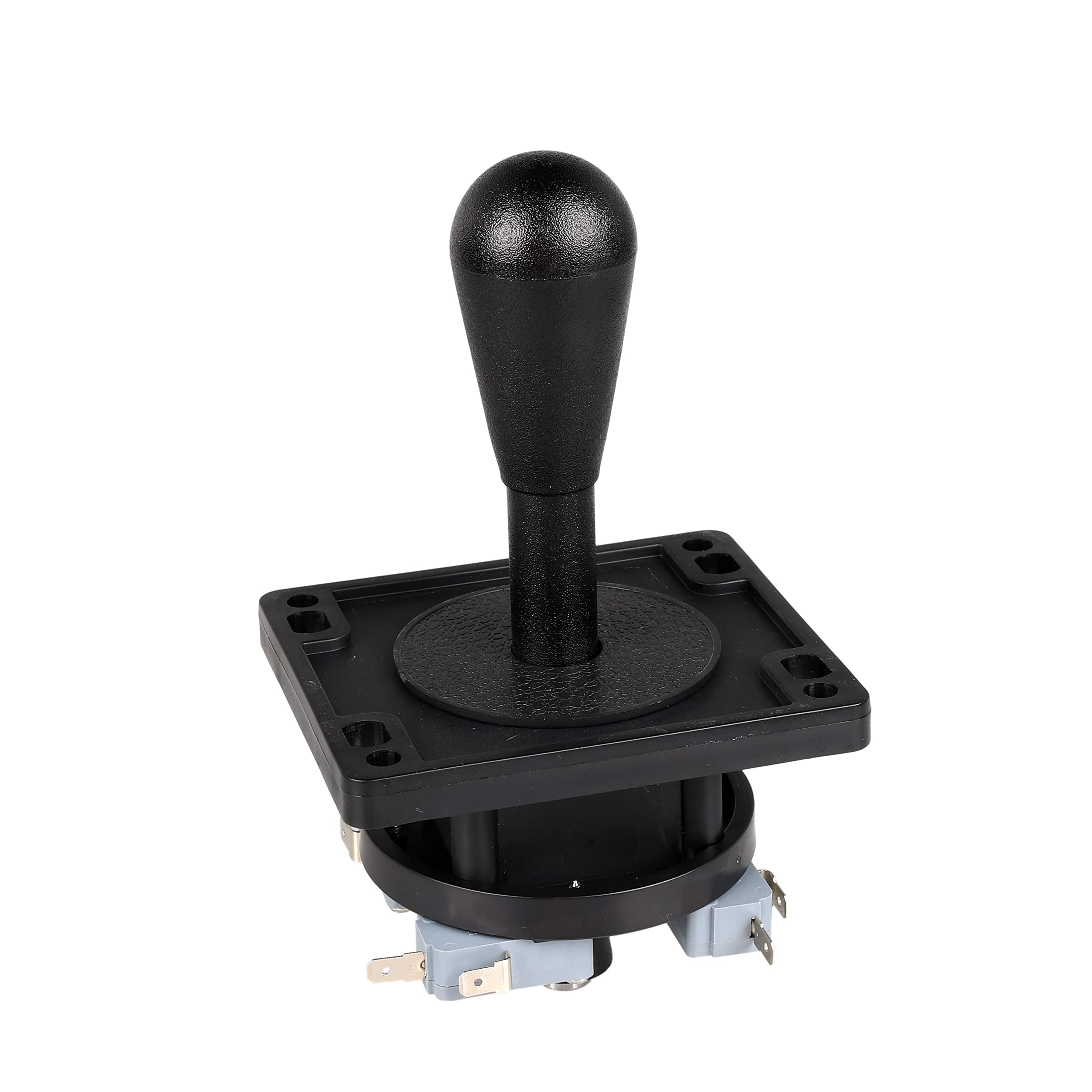 EG STARTS American Style Arcade Competition 2Pin Joystick BLACK Switchable From 8 Ways Operation, Elliptical Black Handle, Precision 8-Way 187" (4.8mm) terminal