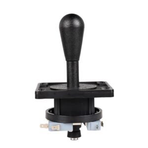 EG STARTS American Style Arcade Competition 2Pin Joystick BLACK Switchable From 8 Ways Operation, Elliptical Black Handle, Precision 8-Way 187" (4.8mm) terminal