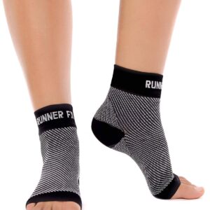 Runner FX Sports Plantar Fasciitis Sock for Men and Women, Compression Foot Sleeves with Arch and Ankle Support, Foot Brace