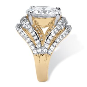 PalmBeach Yellow Gold-plated Round Cubic Zirconia Double Split Shank Engagement Ring Sizes 7-12 Size 10