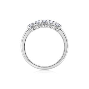 Amazon Essentials Platinum Plated Sterling Silver Infinite Elements Cubic Zirconia Round Cut 5 -Stone Ring, Size 8 (previously Amazon Collection)