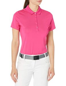 callaway women's opti-dri chevron short sleeve golf polo shirt, stretch fabric, moisture-wicking, sun protection, very berry, medium