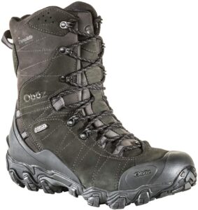 oboz bridger 10" insulated b-dry hiking boots - men's carbon black 11.5