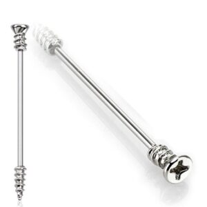 pierce me screw industrial barbell 14g (sold by piece)