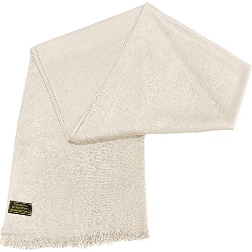 CJ Apparel Cream Ivory Off White Fringe Solid Color Design Shawl Seconds Scarf Wrap Stole Throw Head Wrap Pashmina NEW