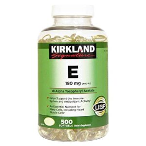 kirkland signature, vitamin e 400 iu brdqt 500 softgels (pack of 2)