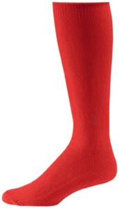 pro feet youth boys girls baseball/softball/soccer athletic socks - 3 pack (little kid's 7-9, red)