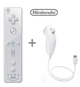 official nintendo wii/wii u remote plus controller and nunchuk combo bundle set [white] (bulk packaging)