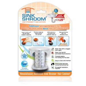 sinkshroom sscle988 the revolutionary sink drain protector hair catcher/strainer/snare, clear