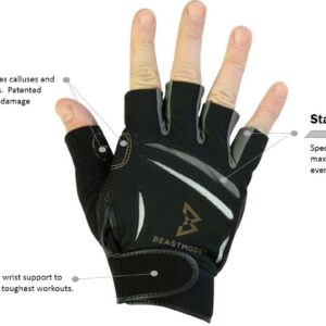 Women's Beastmode Half Finger Fitness Gloves (Small)