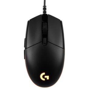 logitech g203 prodigy wired gaming mouse, 8,000 dpi, rgb, lightweight, 6 programmable buttons, on-board memory, compatible with pc/mac - black