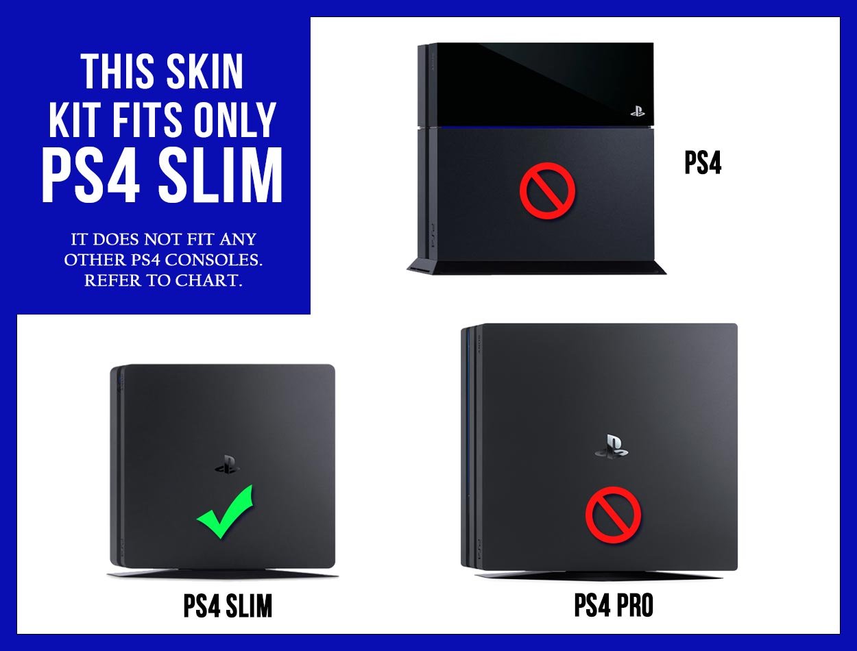 Black Chrome Mirror - Vinyl Decal Mod Skin Kit by System Skins - Compatible with PlayStation 4 Slim Console (PS4S)