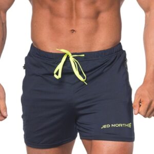 Jed North Men's Fitted Shorts Bodybuilding Workout Gym Running Tight Lifting Shorts Navy Medium