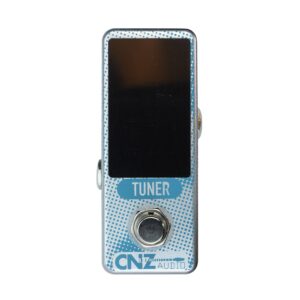 cnz audio chormatic tuner guitar effects pedal with large, multi-colored led display, true bypass