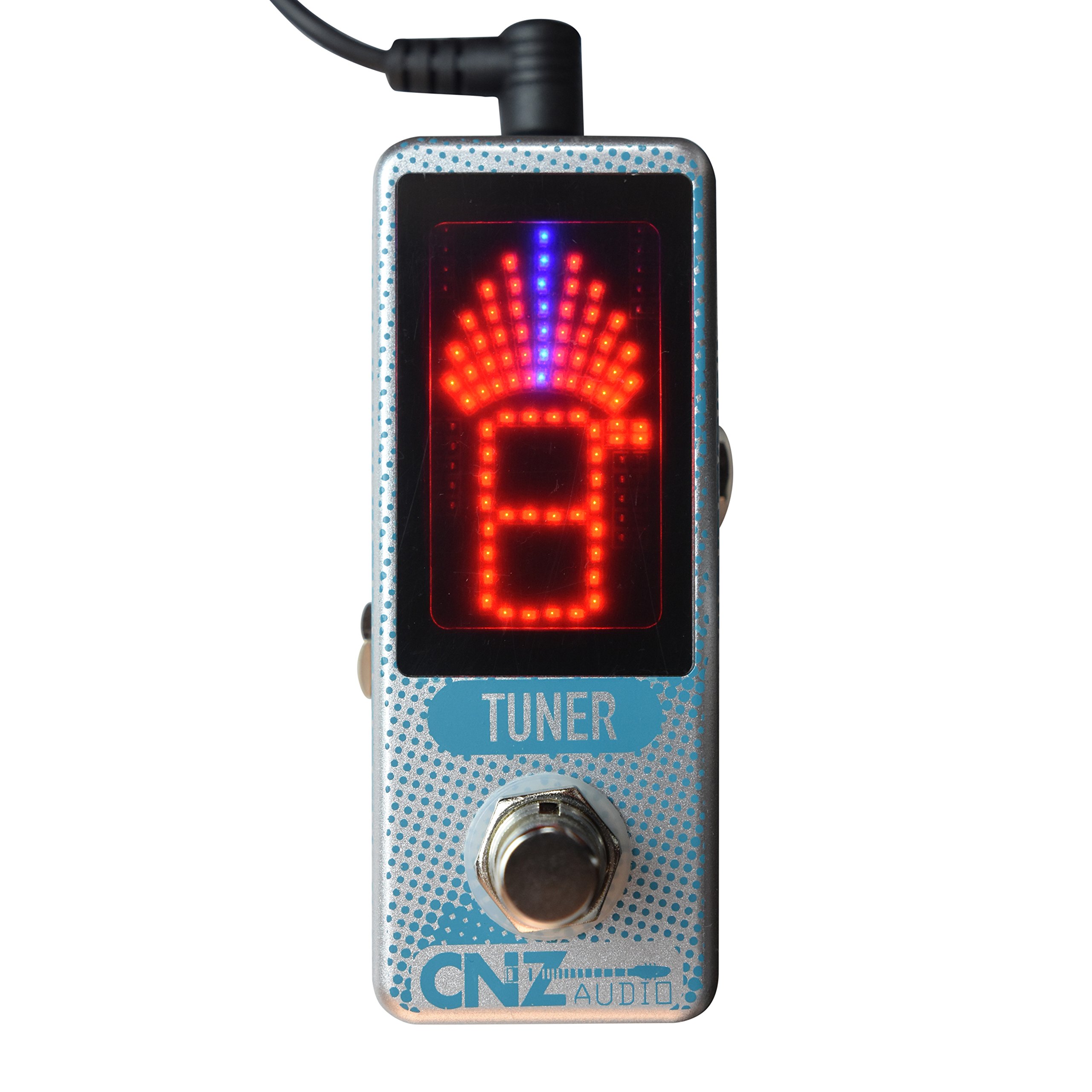 CNZ Audio Chormatic Tuner Guitar Effects Pedal with Large, Multi-Colored LED Display, True Bypass